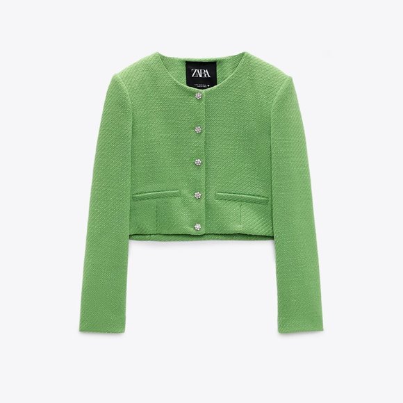 Zara | Jackets & Coats | Zara Textured Crop Jacket | Poshmark